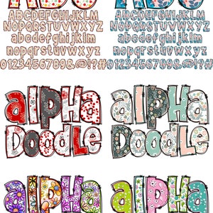 BUNDLE 50 Floral Alphabet Sets, Doodle Alpha, Doodle Flowers, Doodle ...