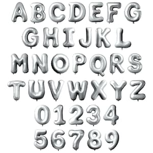 Silver Balloon PNG Letters, Transparent Background, Silver Balloon ...