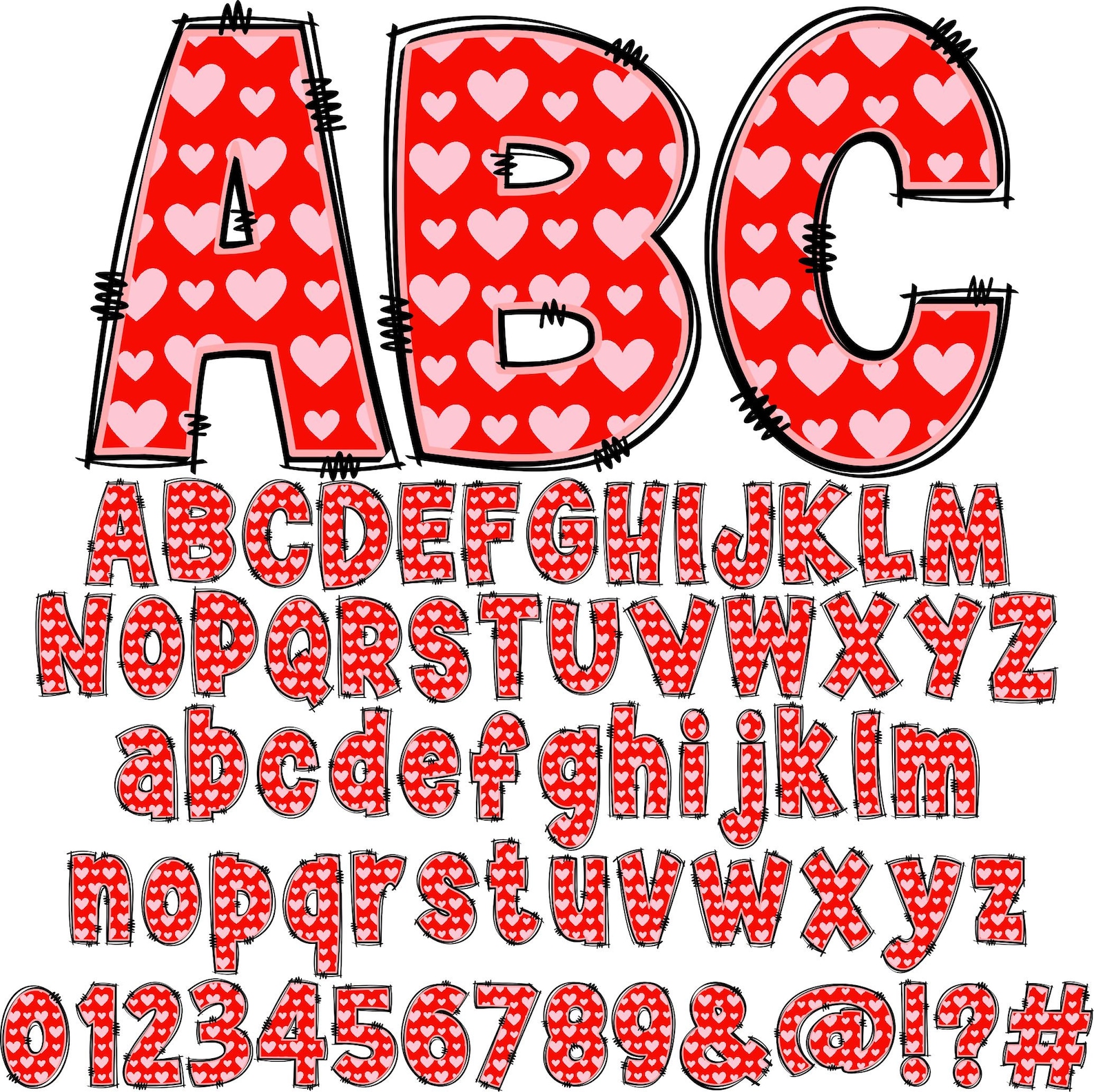 Valentine's Day Alphabet PNG Valentines Letters - Etsy