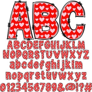 Valentine's Day Alphabet PNG, Valentines Letters, Valentines Doodle ...