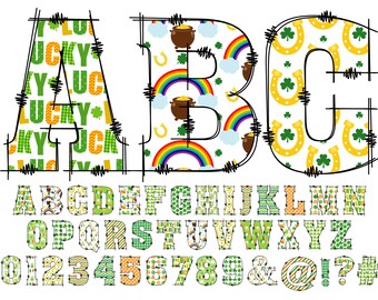 St Patrick's Day Letters PNG Shamrock Alphabet Clip Art | Etsy