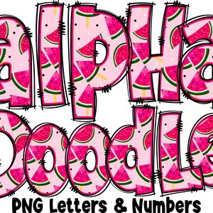 Summer Letters & Numbers PNG, Alpha Doodle, PNG Letters, Doodle Letters ...