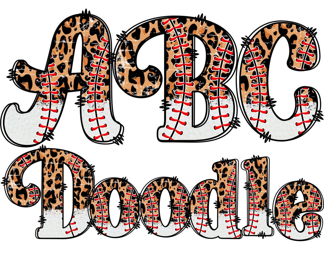 Baseball Letters PNG Leopard, Doodle Alpha, PNG Sport, Stitching ...