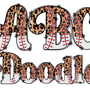 Baseball Letters PNG Leopard, Doodle Alpha, PNG Sport, Stitching ...
