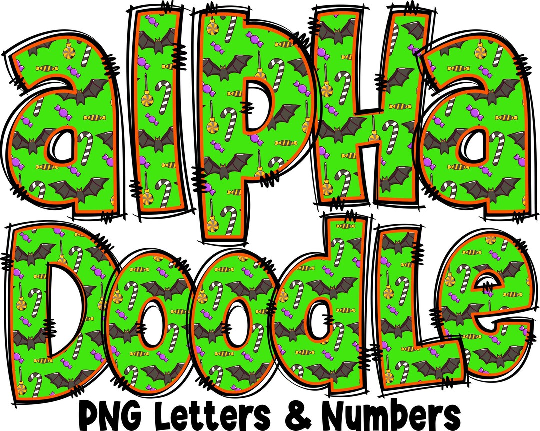 Halloween Alphabet PNG, Halloween, Halloween Day, Alpha Doodle, PNG ...