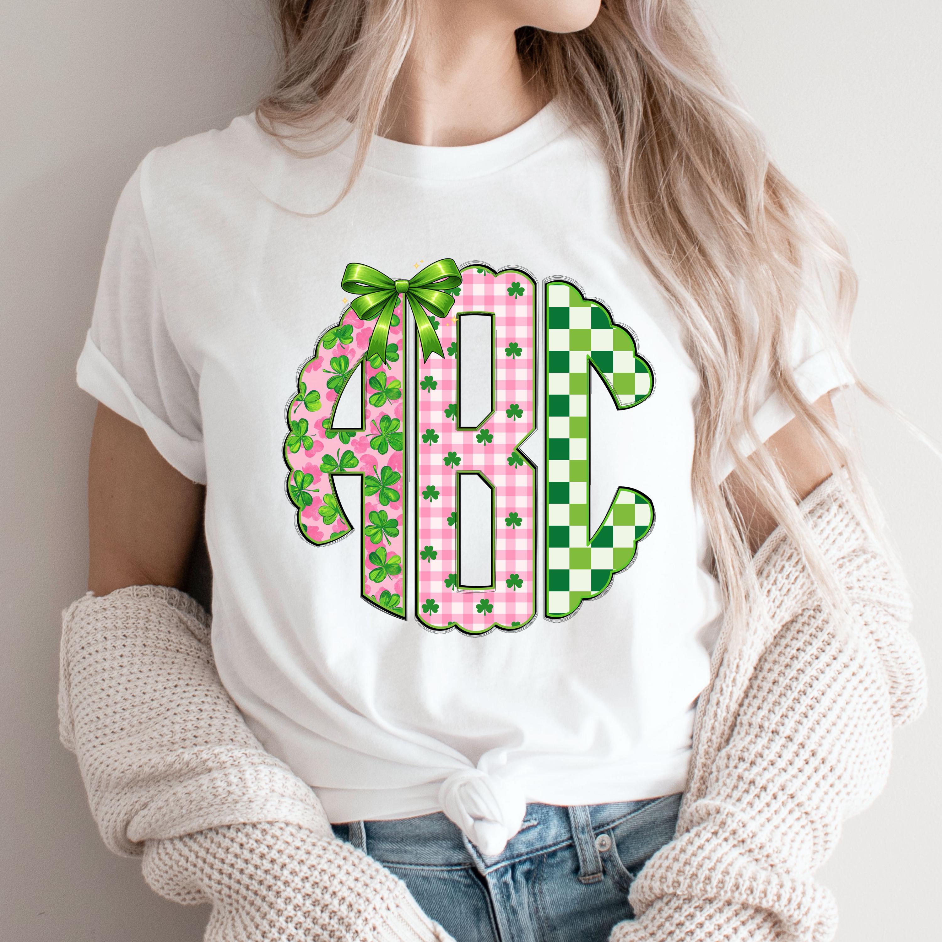 St Patrick's Day Monogram PNG, Shamrock, Doodle Irish, Paddy's Letters ...