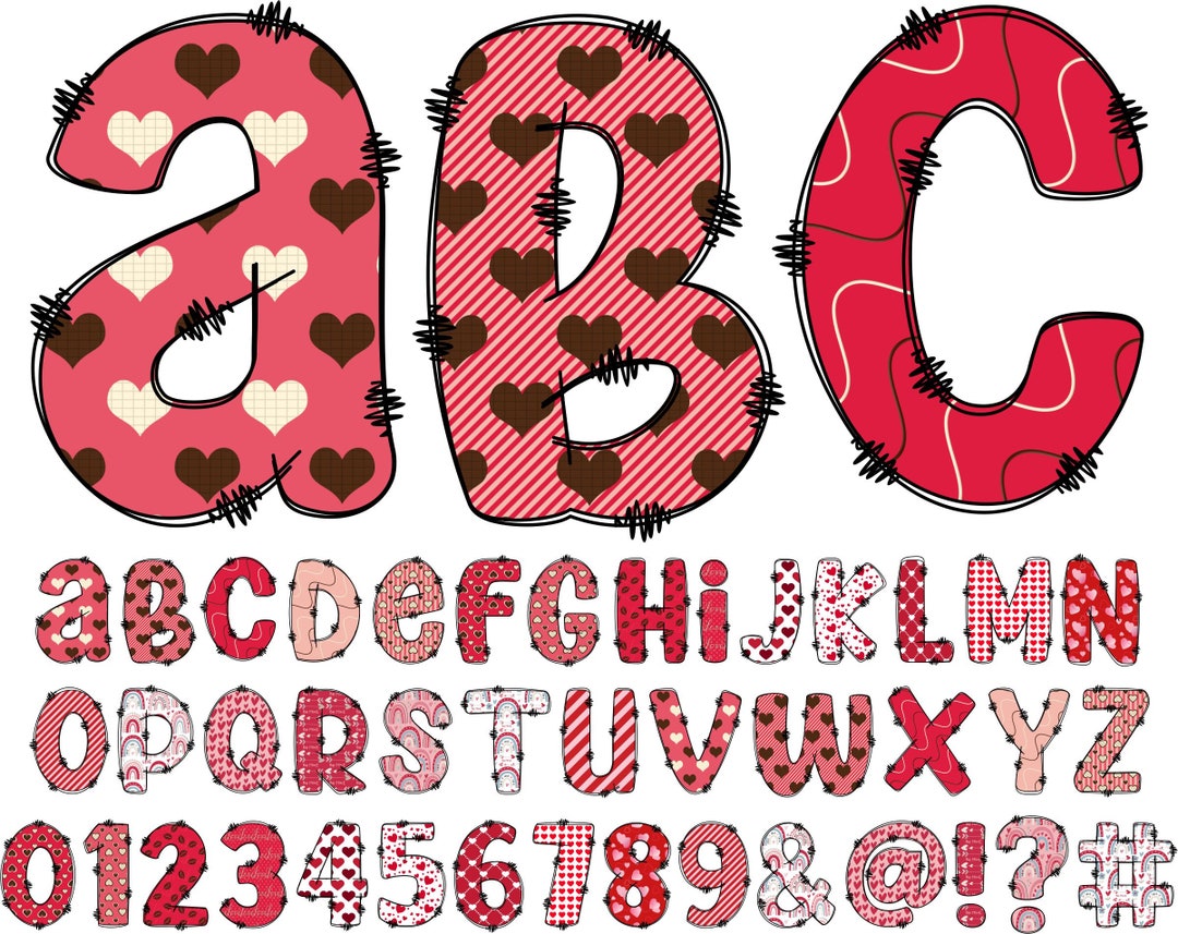 Valentine's Day Alphabet PNG, Love Alphabet Clip Art, PNG, Doodle ...