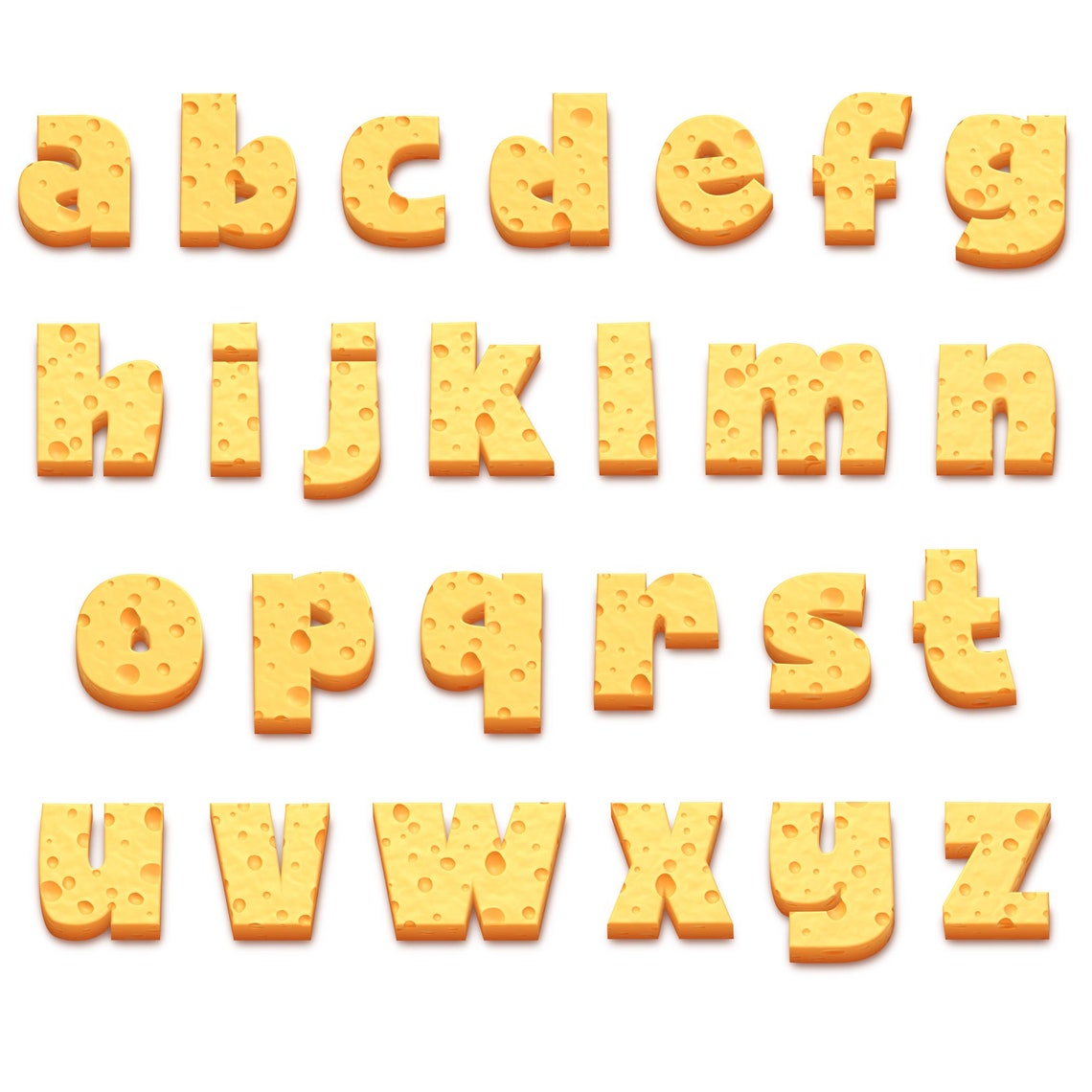 3D Cheese PNG Letters, Transparent Background, Cheese Alphabet Clip Art ...