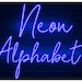 Neon Glow Effect Alphabet PNG Clip Art Letters Script Font Instant ...
