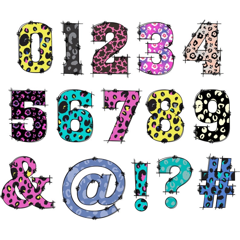 Leopard Print Alphabet PNG Doodle Alphabet Clip Art | Etsy
