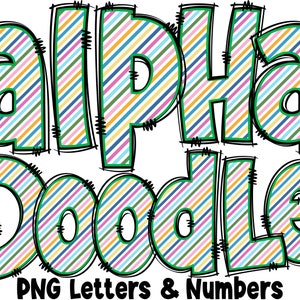 Stripe Letters & Numbers PNG, Alpha Doodle, PNG Letters, Stripes Doodle ...