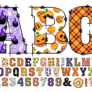 Halloween Clipart Letters PNG, Doodle Alphabet Clip Art, Transparent ...