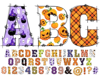 Halloween Clipart Alphabet PNG Doodle Alphabet Clip Art - Etsy