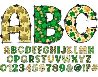 St Patrick's Day Letters PNG Shamrock Alphabet Clip Art | Etsy