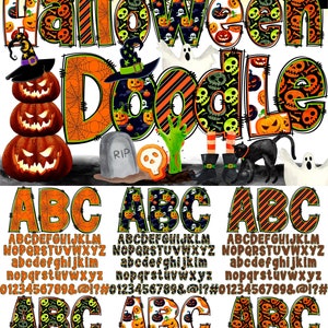 BUNDLE 48 Halloween Alphabet PNG Complete Sets, Halloween Letters ...