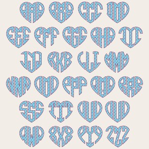 Valentine's Monogram PNG Letters, Valentine Letters, Alpha Doodle, PNG ...