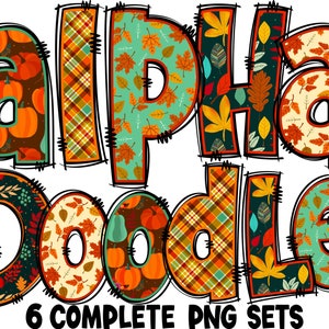 BUNDLE Autumn Fall Alphabet PNG, Fall, Alpha Doodle, PNG Letters, Fall ...