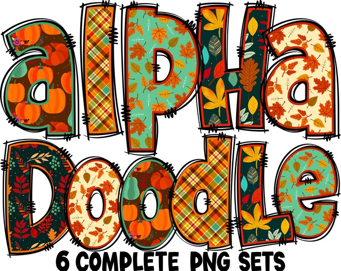 Fall Autumn Clipart Alphabet PNG, Doodle Alphabet Clip Art, PNG, Doodle ...
