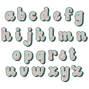 Retro Spring Alphabet PNG, Alpha Doodle, Doodle Flowers, Doodle Letters ...