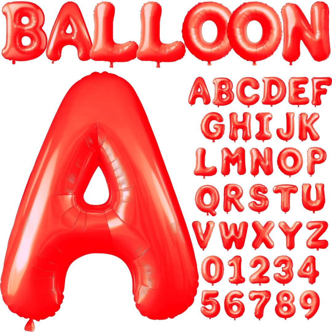 Red Balloon PNG Letters, Transparent Background, Balloon Alphabet Clip ...
