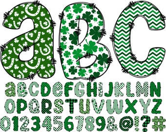 St Patrick's Day Letters PNG Shamrock Alphabet Clip Art | Etsy