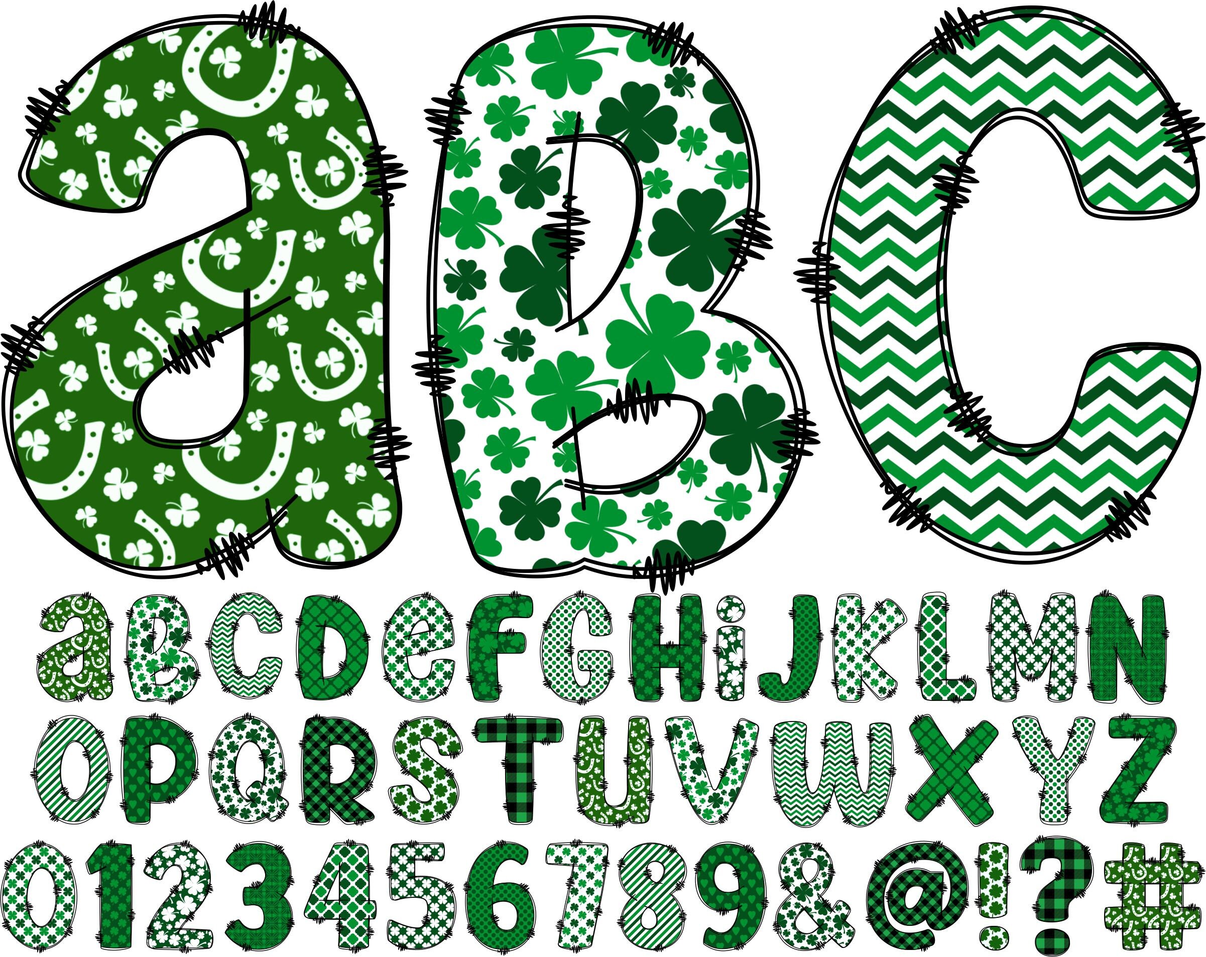 Papercraft Clovers Doodle St Paddy's Letters Patty's Day Alphabet St ...