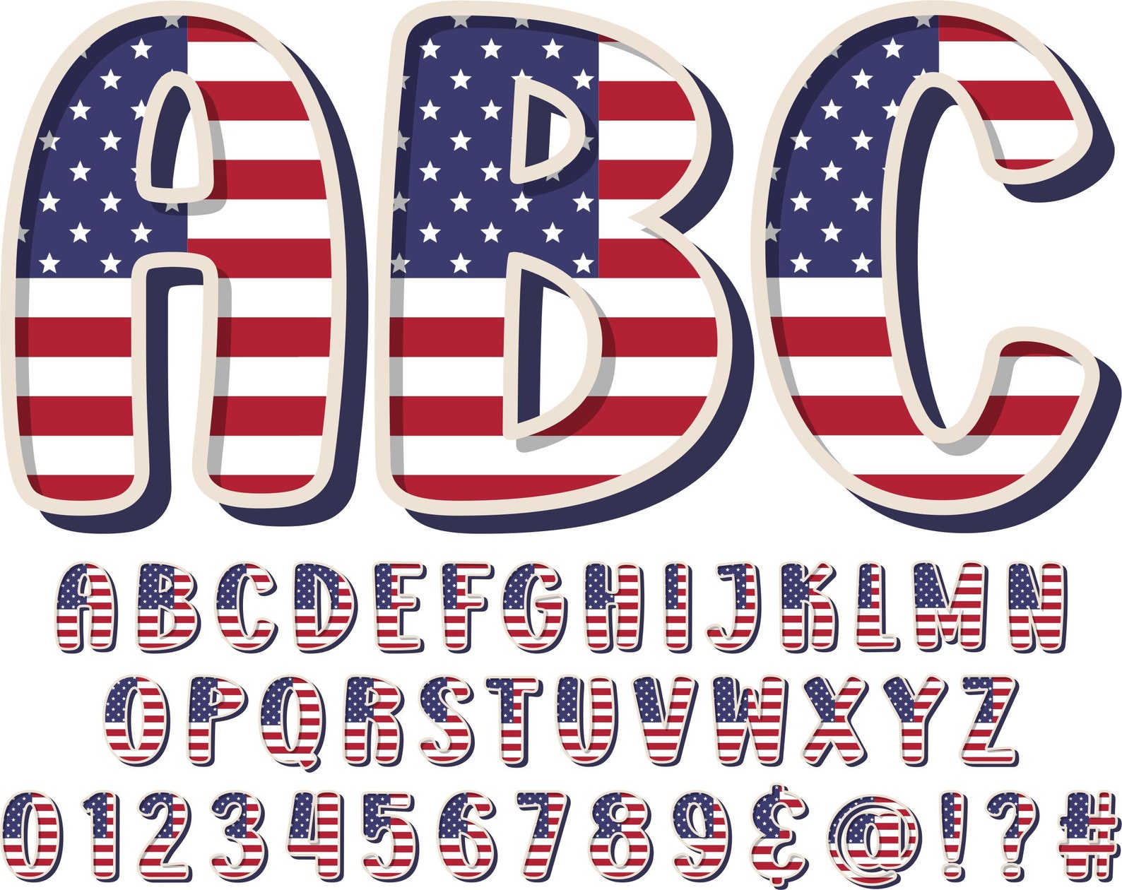 Independence Day Letters PNG Doodle Letters 4th of July | Etsy