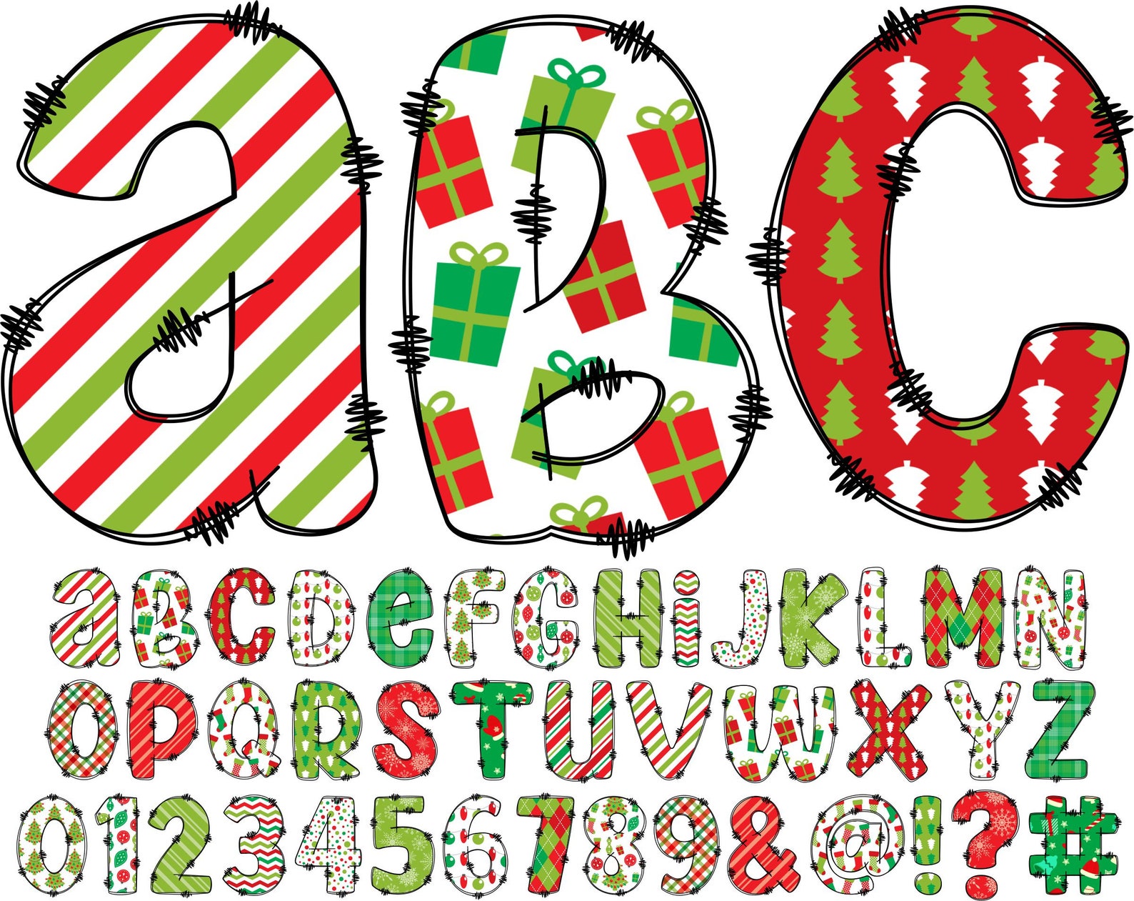 Christmas Clipart Alphabet PNG, Wrapping Paper Alphabet Clip Art, PNG ...