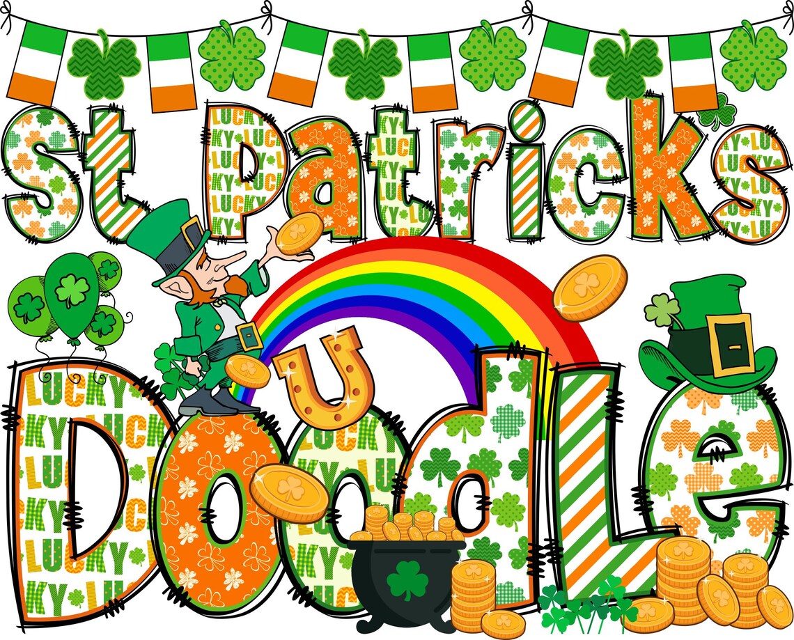 St Patrick's Day Letters PNG Shamrock Alphabet Clip Art - Etsy