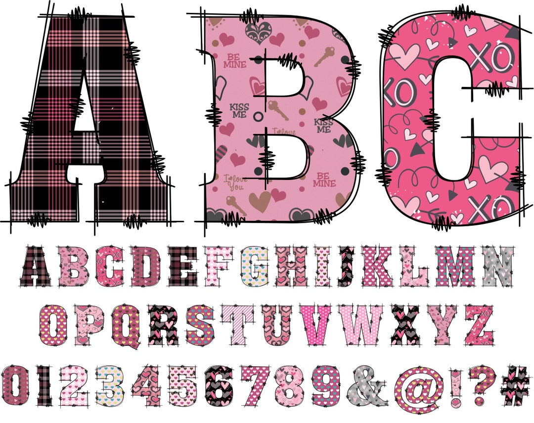 Valentine's Day Alphabet PNG, Love Alphabet Clip Art, PNG, Doodle ...