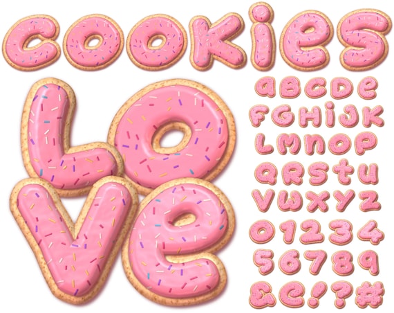 Cookies 3D Letters PNG Cookies Alphabet Clip Art PNG Candy | Etsy
