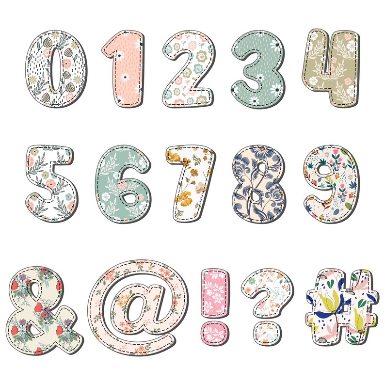 Faux Applique Spring Floral Alphabet PNG, Doodle Alpha, Doodle Flowers ...