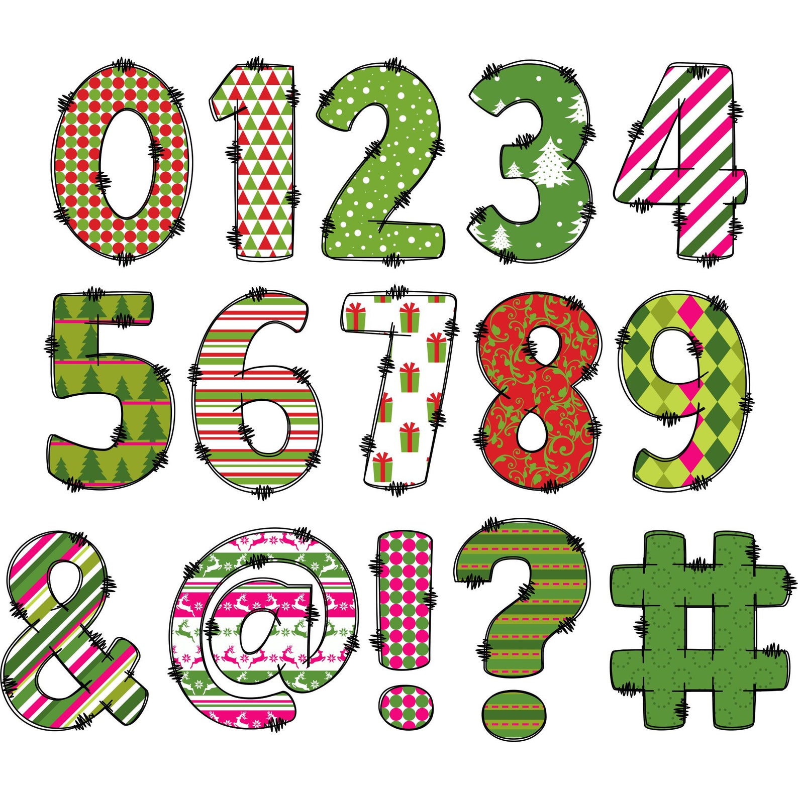 Christmas Clipart Letters PNG Wrapping Paper Alphabet Clip - Etsy