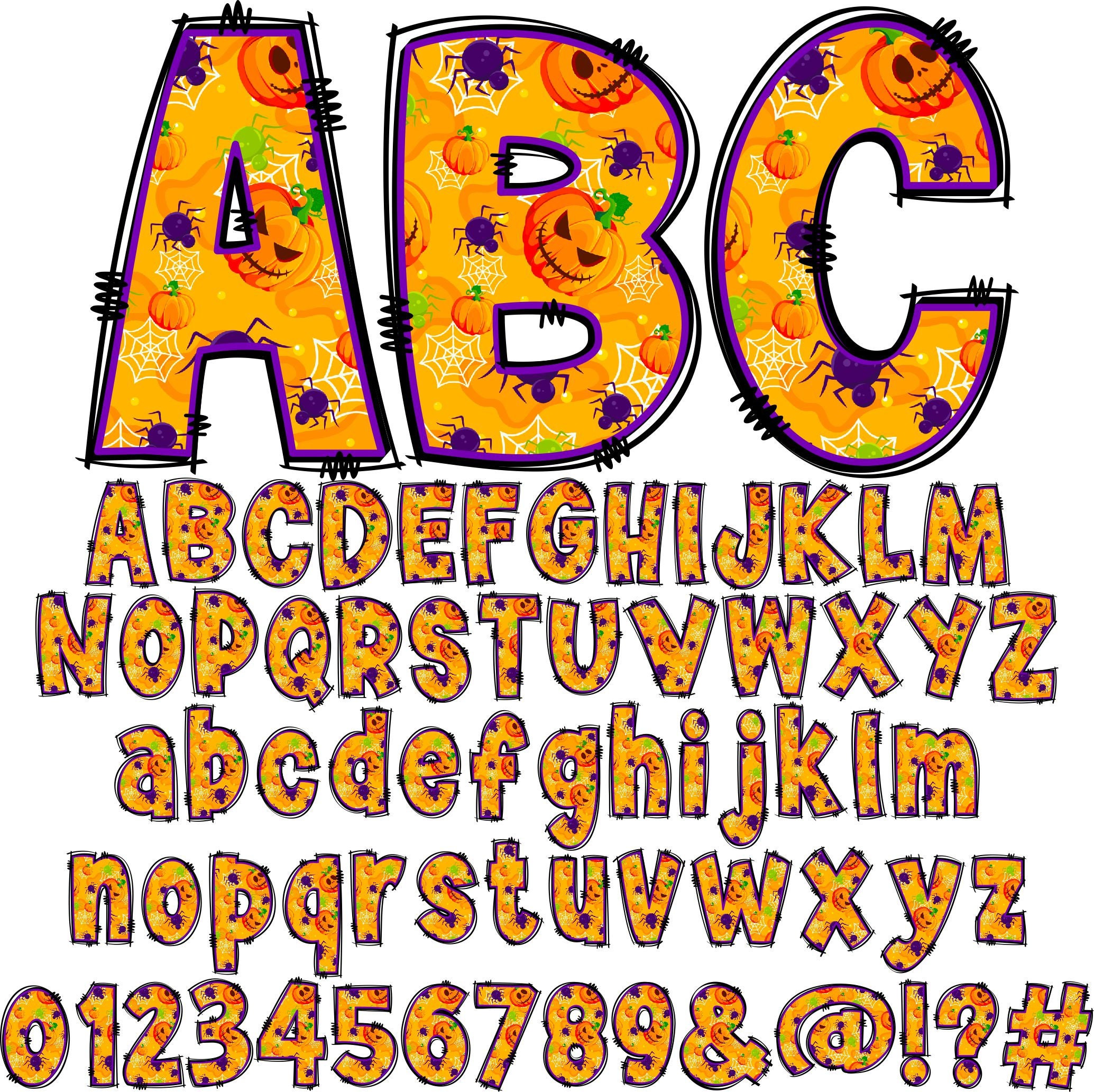 Halloween Alphabet PNG, Halloween, Halloween Day, Alpha Doodle, PNG ...