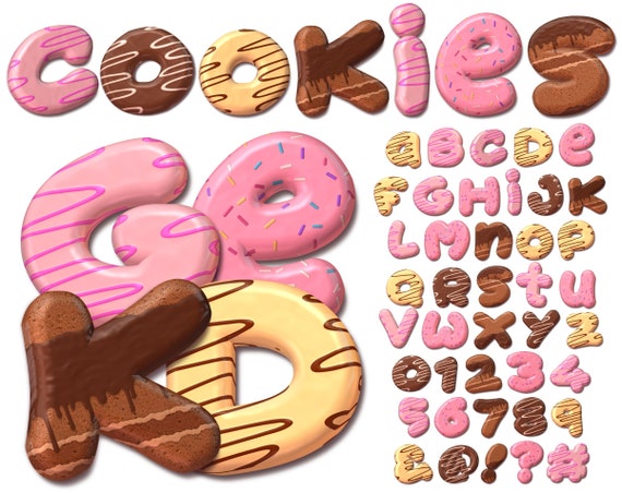 Cookies 3D Letters PNG Cookies Alphabet Clip Art PNG Candy | Etsy
