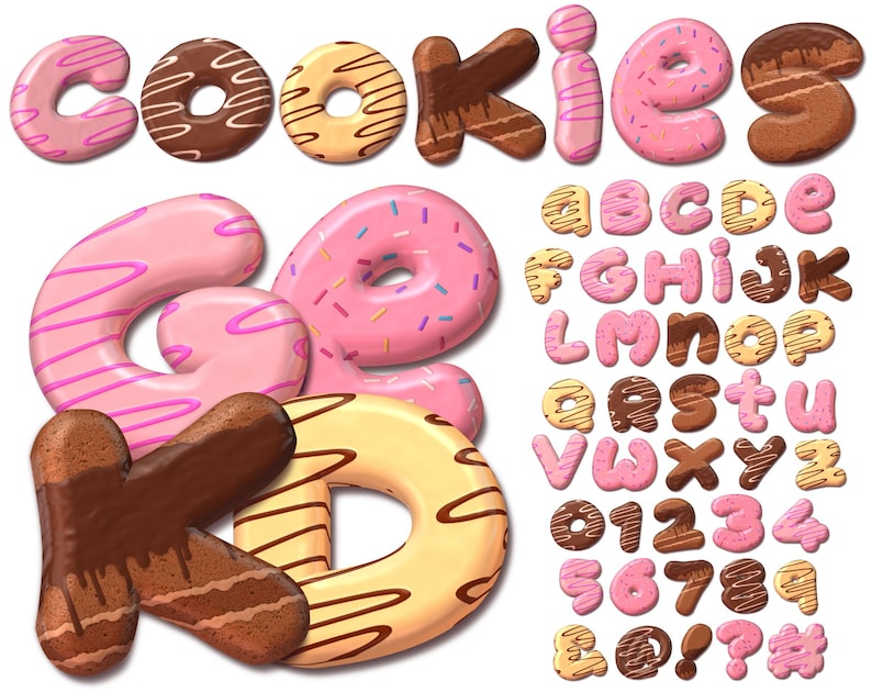 Cookies 3D Letters PNG Cookies Alphabet Clip Art PNG Candy | Etsy