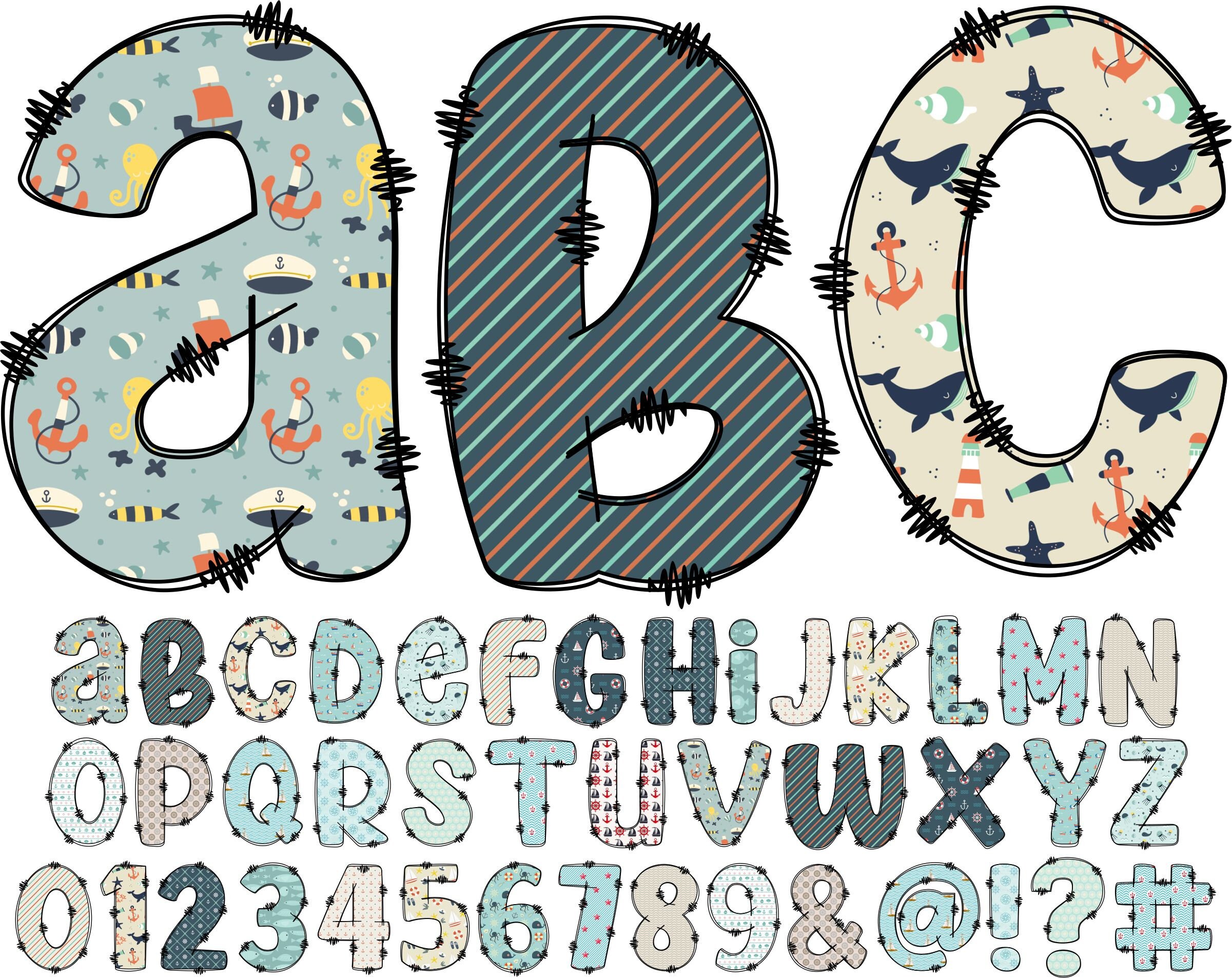 Nautical Alphabet PNG, Doodle Alphabet Clip Art, Transparent PNG ...