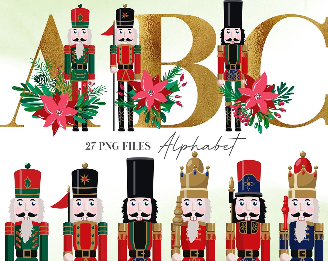 Christmas Nutcracker Alphabet PNG, Nutcracker Letters, Clip Art ...
