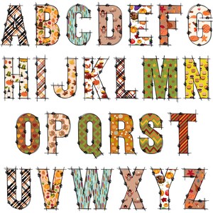 Thanksgiving Clipart Alphabet PNG, Watercolor Alphabet Clip Art, Doodle ...