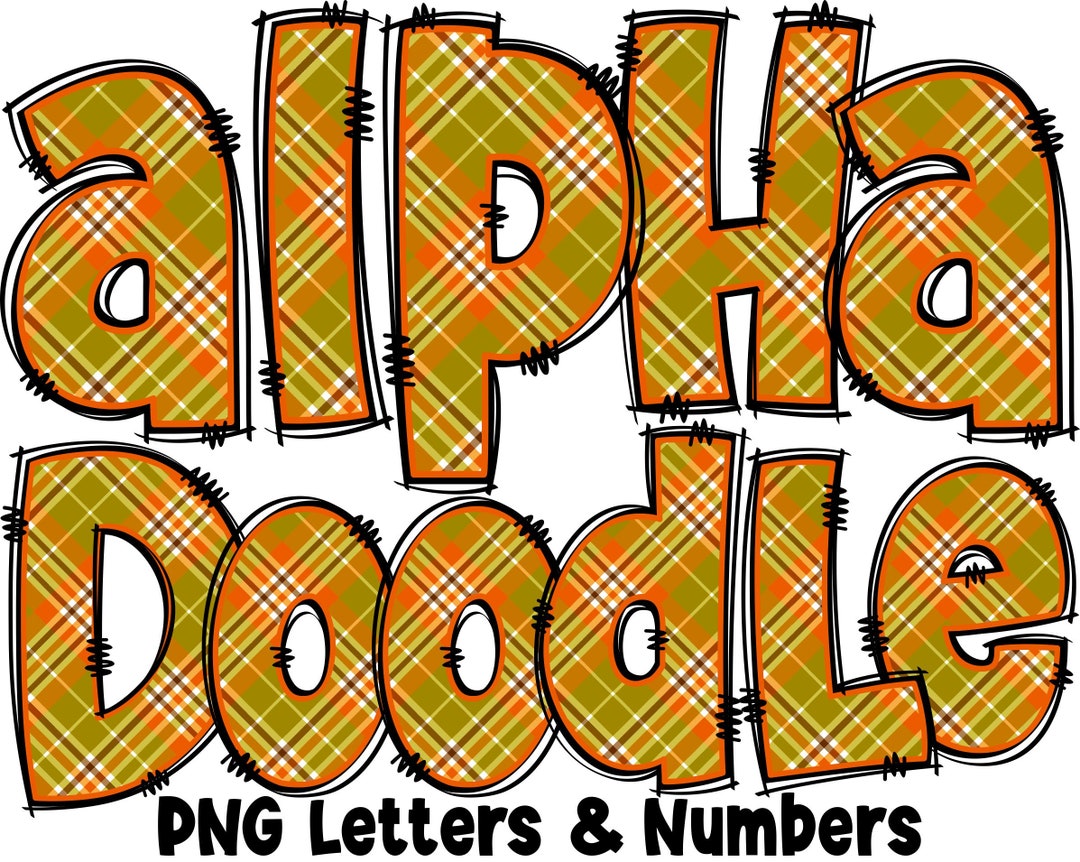 Fall Autumn Letters & Numbers PNG Alpha Doodle PNG Letters - Etsy