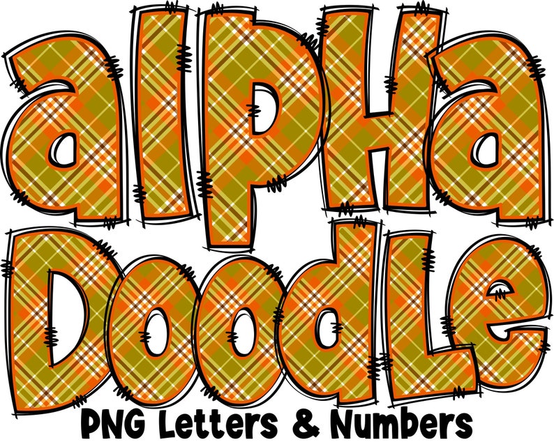 Fall Autumn Letters & Numbers PNG Alpha Doodle PNG Letters - Etsy