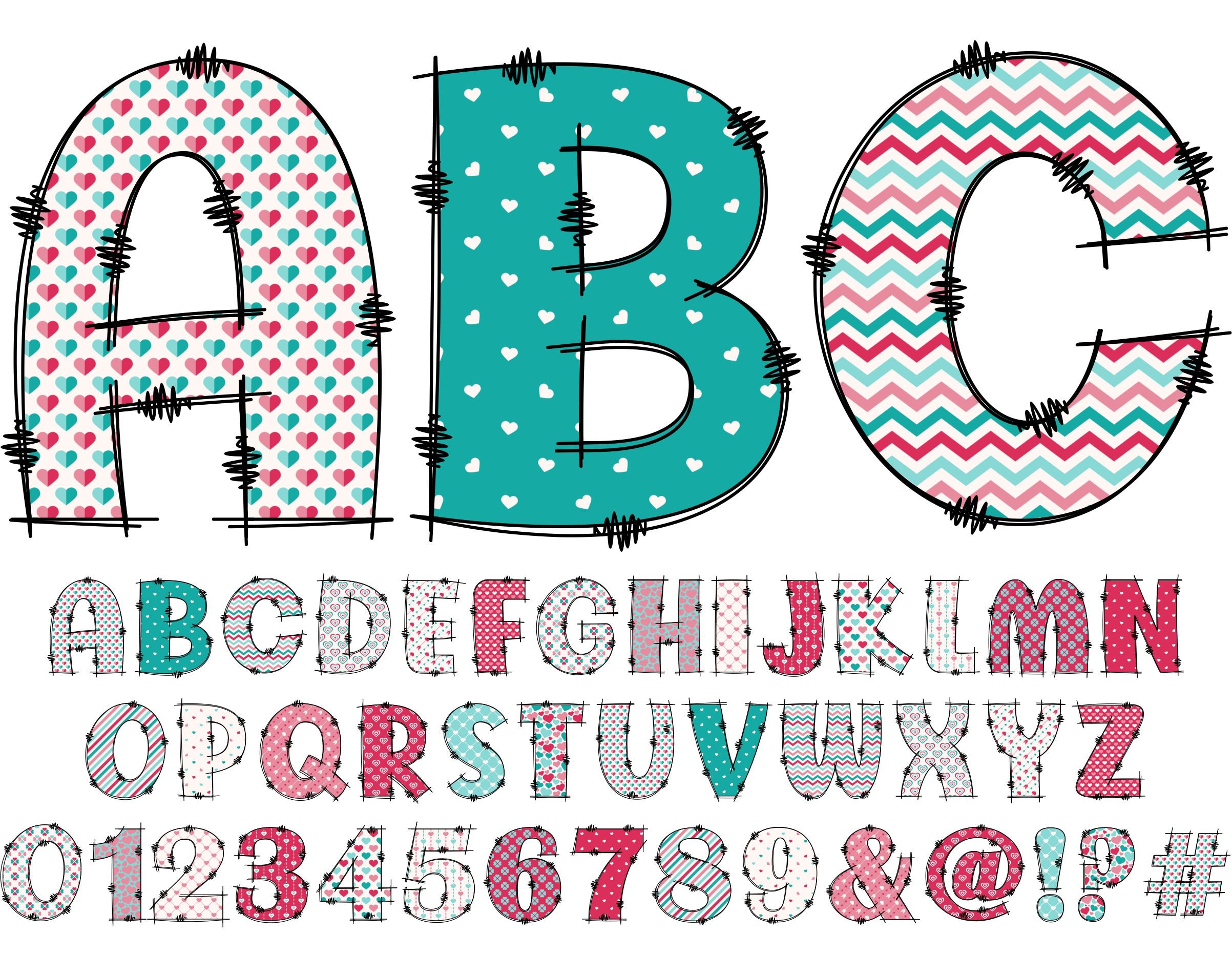 Valentine's Day Letters PNG Love Alphabet Clip Art PNG - Etsy