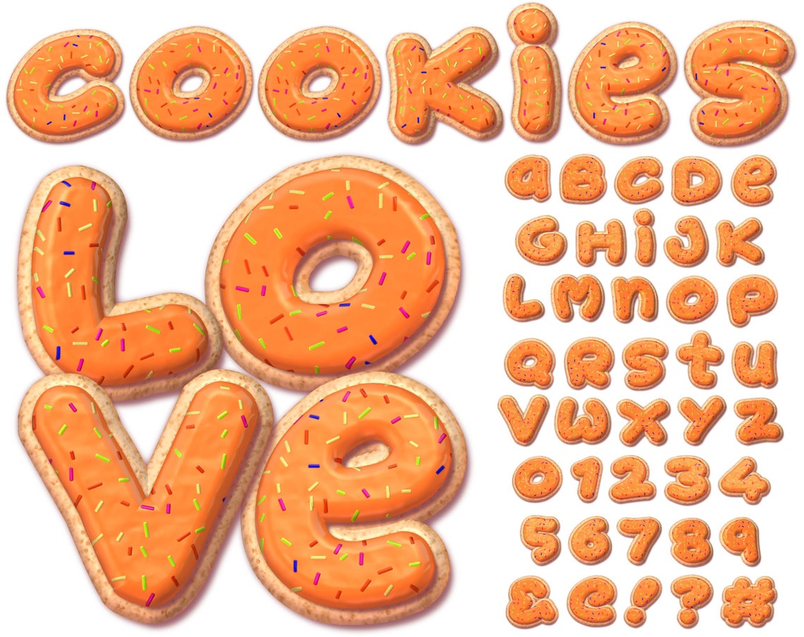 Cookies 3D Letters PNG Cookies Alphabet Clip Art PNG Candy | Etsy