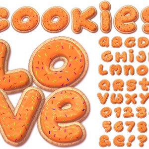 Cookies 3D Letters PNG, Cookies Alphabet Clip Art, PNG, Candy Letters ...