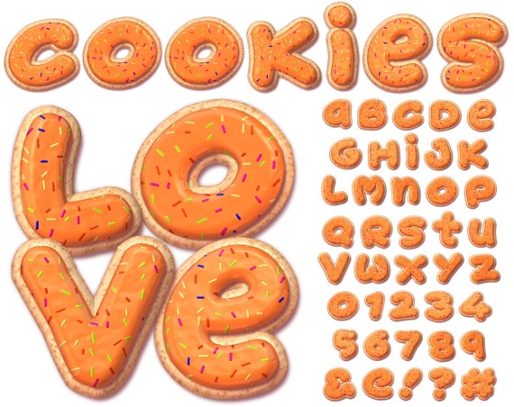Cookies 3D Letters PNG Cookies Alphabet Clip Art PNG Candy | Etsy