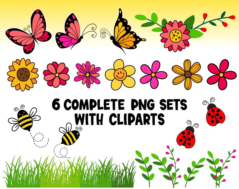 BUNDLE Spring Floral Alphabet PNG, Doodle Alpha, Doodle Flowers, Doodle ...