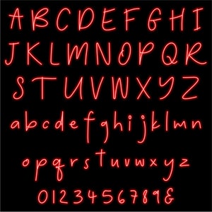 Neon Glow Effect Alphabet PNG Clip Art Letters Font Instant Download ...