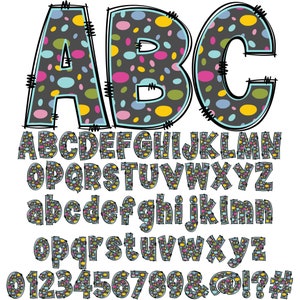 BUNDLE Spring Floral Alphabet PNG, Doodle Alpha, Doodle Flowers, Doodle ...