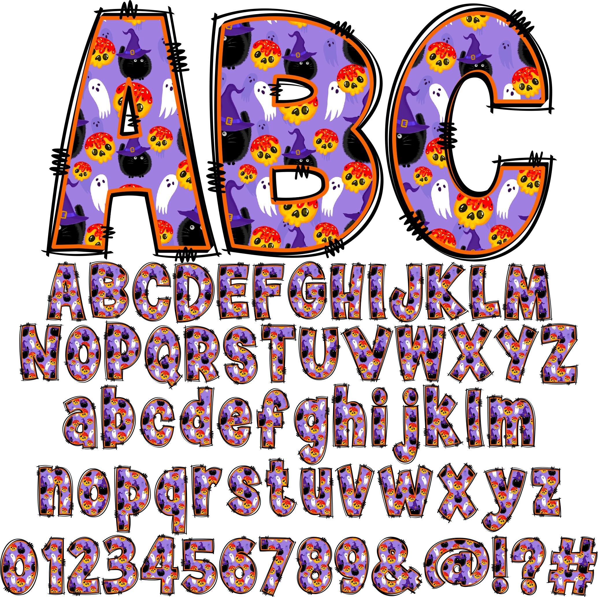 BUNDLE Halloween Alphabet PNG Spooky Halloween Day Alpha - Etsy