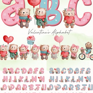 BUNDLE Valentine's Day Letters PNG, Love Clip Art, PNG, Doodle ...